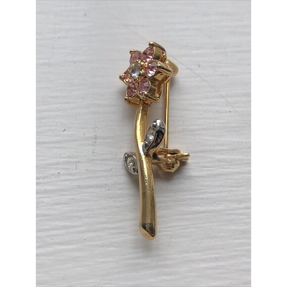 Avon | Jewelry | Vintage Avon Gold Tone Pin Brooch Flower Pink ...